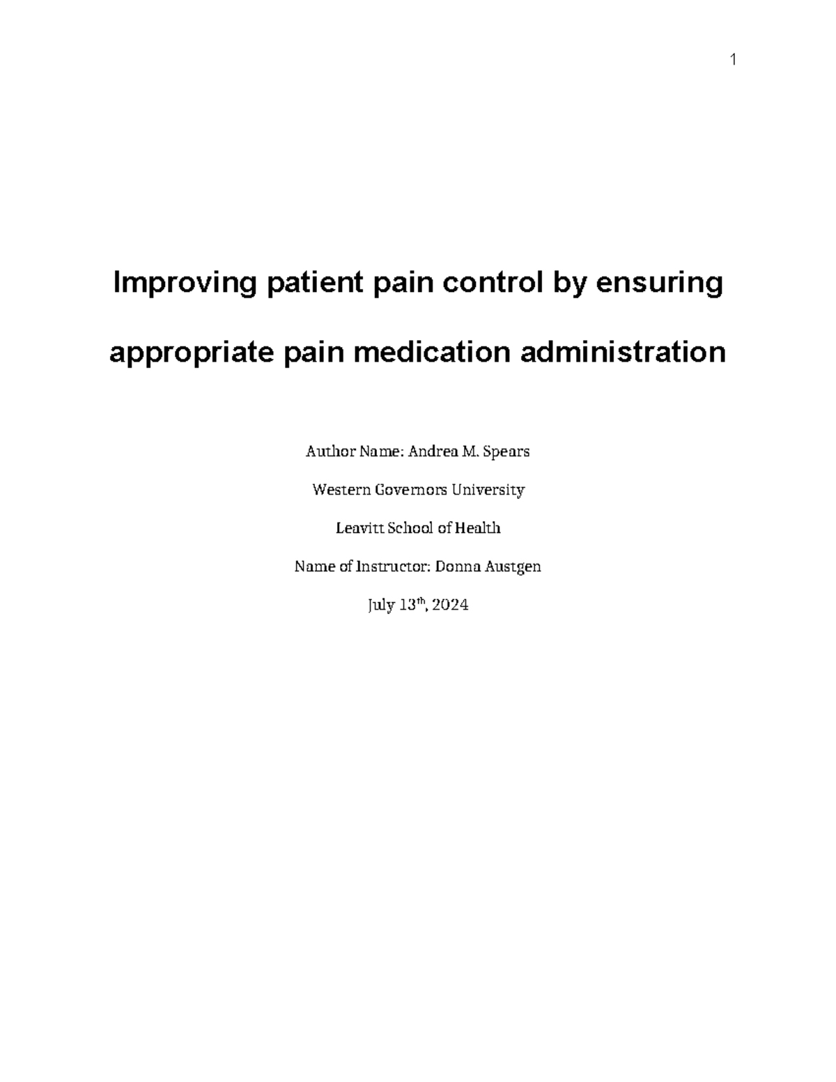 D157 HIP Paper - Improving patient pain control by ensuring appropriate ...