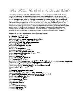 Module 4 Word List - Words list - Words that you better know in SUBSTANTIAL detail for this unit ...