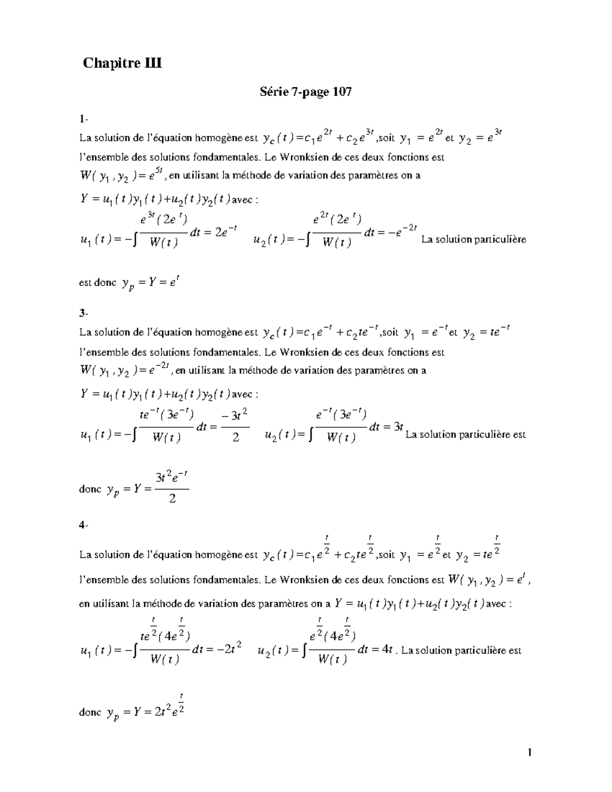 Solutions ch3 serie 7 page 107 - Chapitre III Série 7-page 107 1- La ...