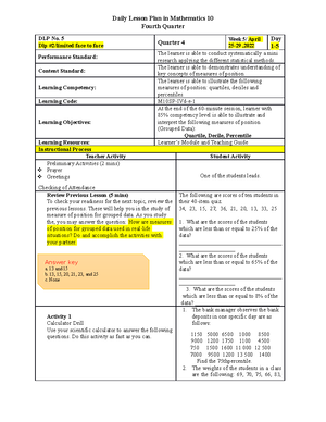 Bong DLP MATH 9 Final - DETAILED LESSON PLAN IN MATH 9 - Lesson Plan in ...