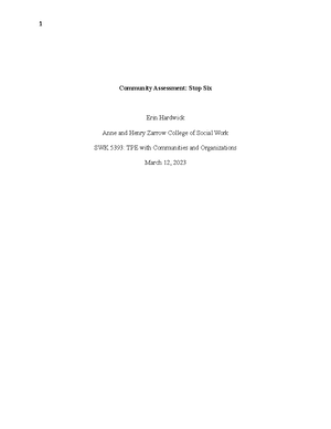 Community Intervention Paper - Common Assignment Two: Community ...
