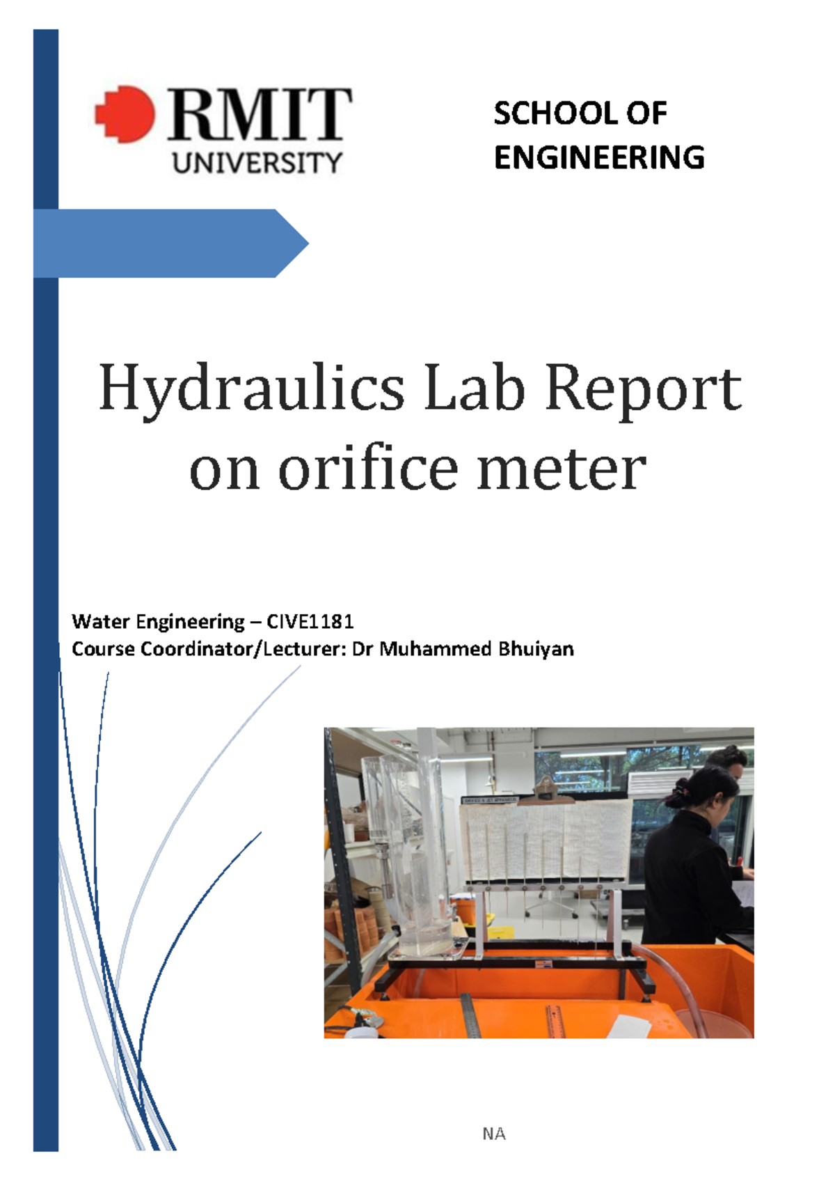 Hydralics Lab - 3 Exercise 2: Determination of Coefficient of Discharge ...