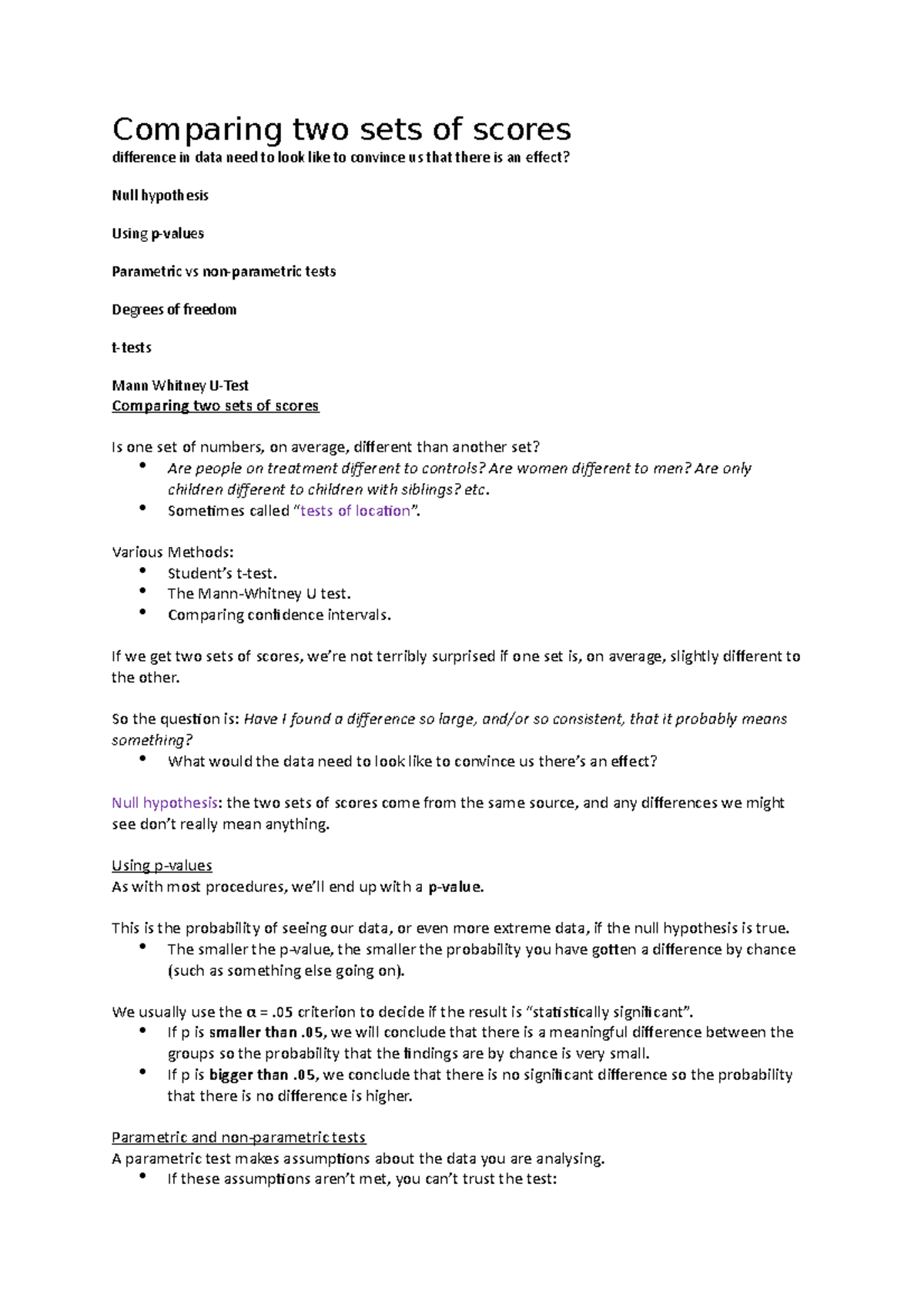 Comparing two sets of scores - Comparing two sets of scores difference ...