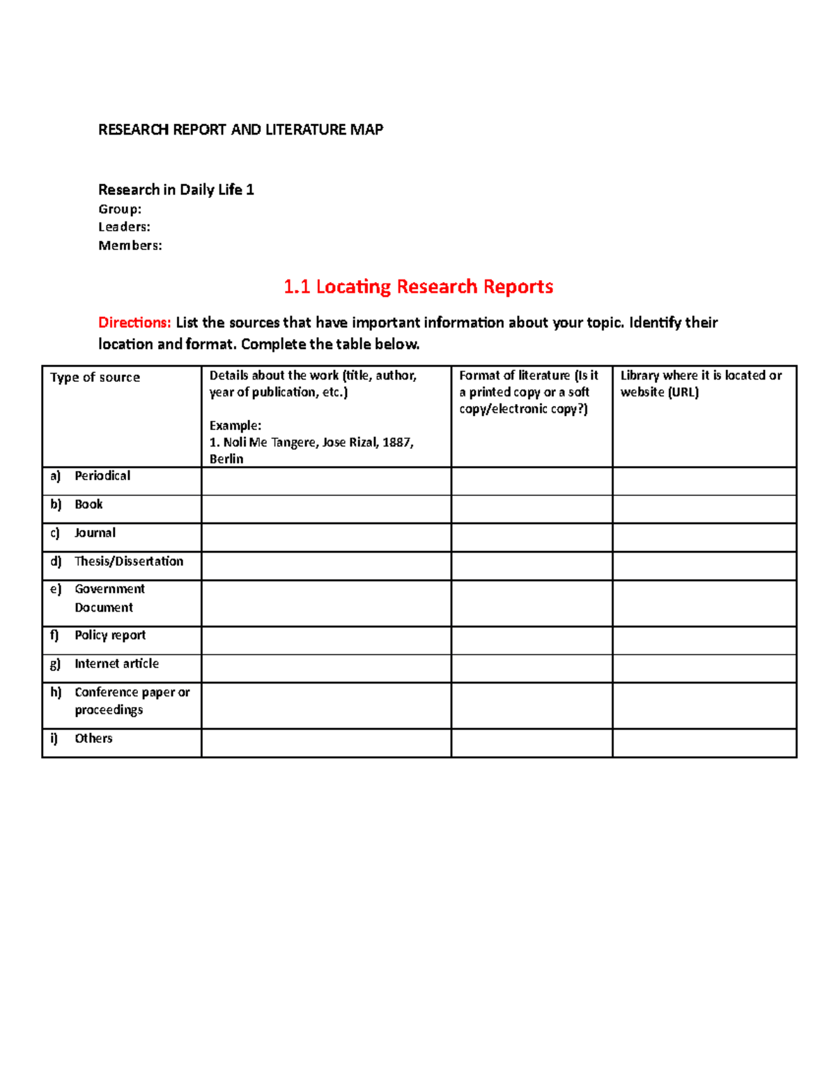 Research Report AND Literature MAP - RESEARCH REPORT AND LITERATURE MAP ...