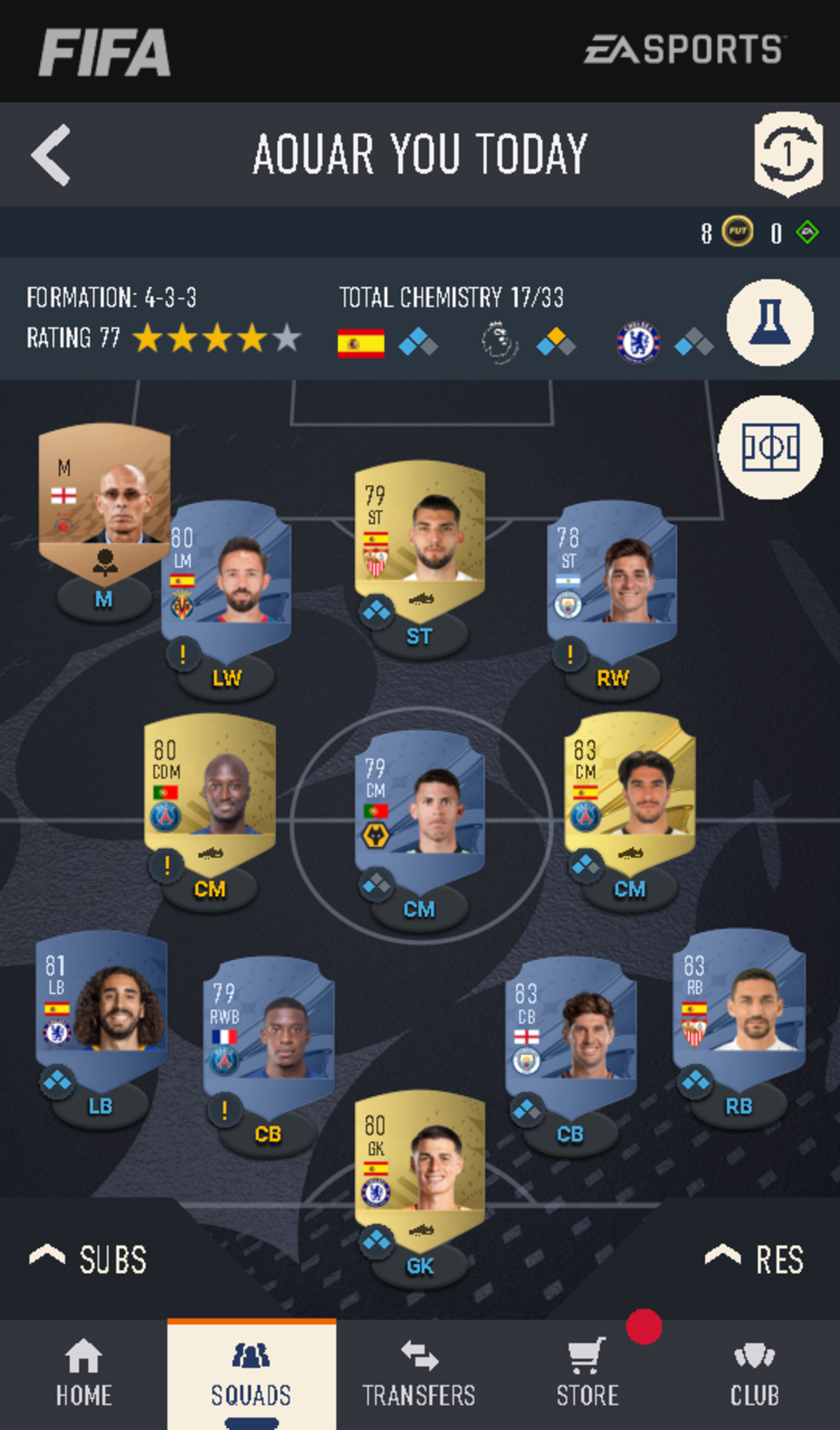 FUT Web App - EA Sports Official Site 2 - 8 0 AOUAR YOU TODAY GK RB CB ...