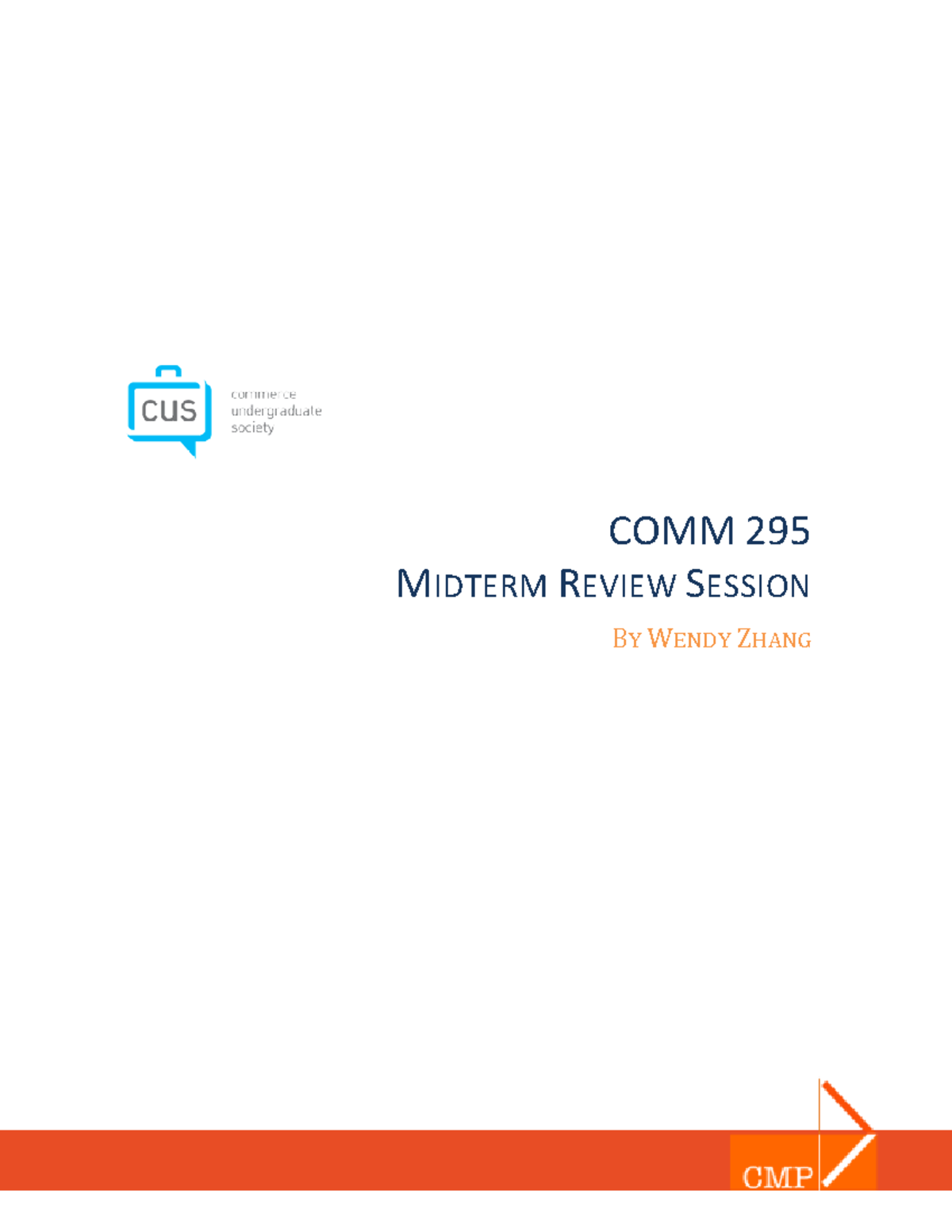 COMM 295 Midterm Review Session Answer Key - business - Studocu