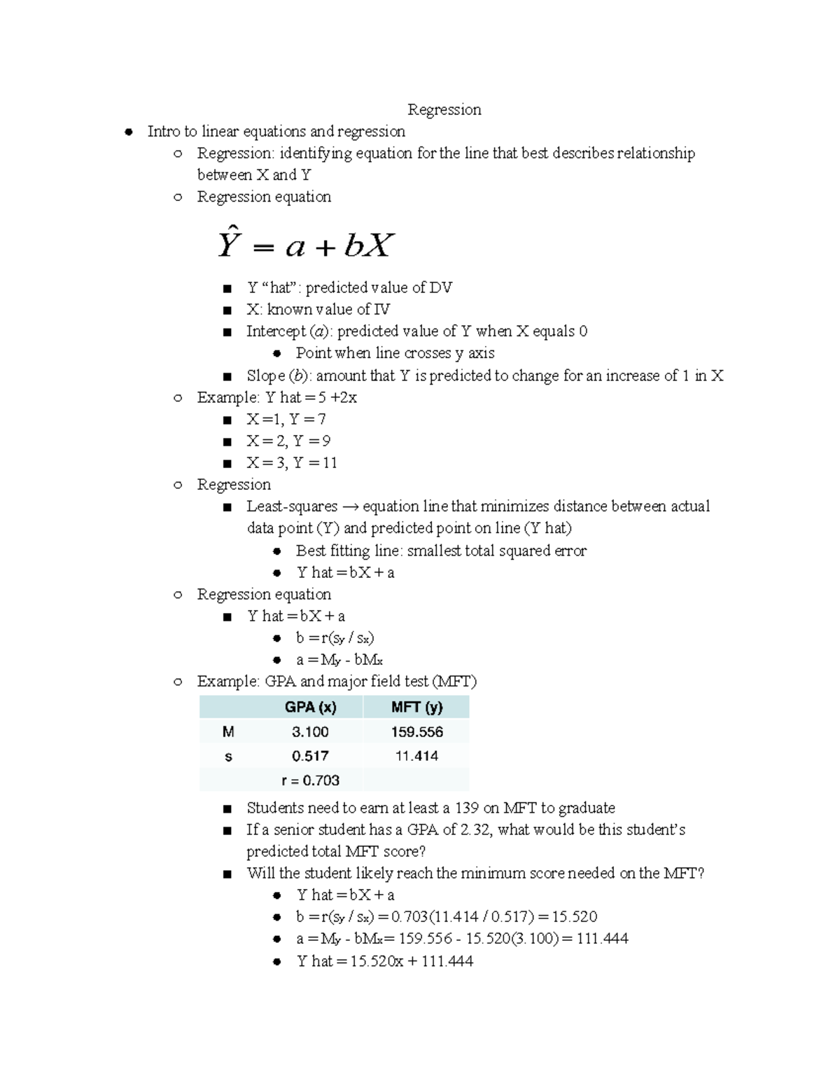Chapter 16 regression - Regression Intro to linear equations and regression Regression: - Studocu