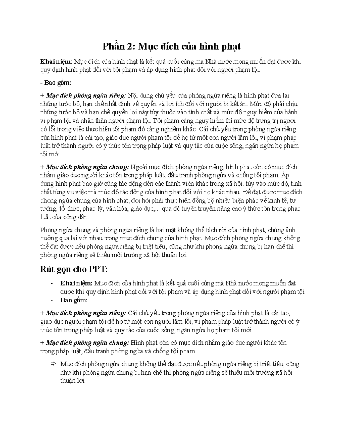 2. Muc dich cua hinh phat - Phần 2: Mục đích của hình phạt Khái niệm ...
