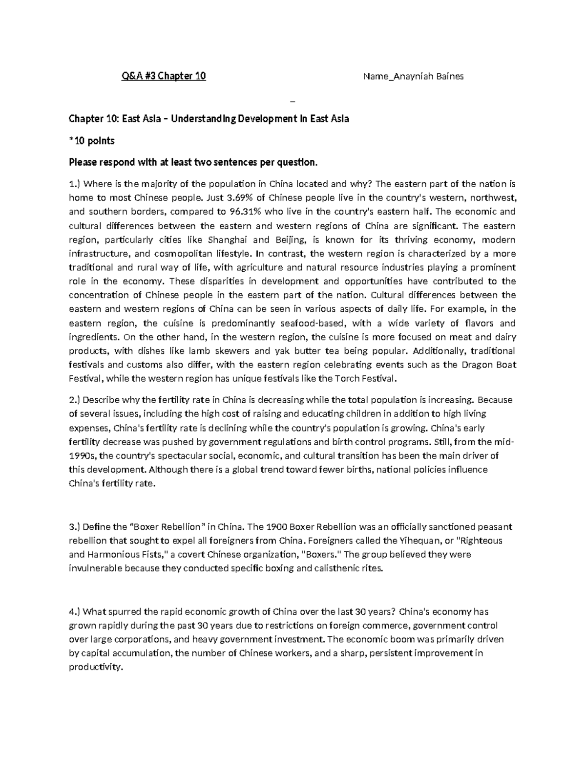 GEO 220 Chapter 10 Q & A - Summary World Regional Geography - Q&A #3 ...