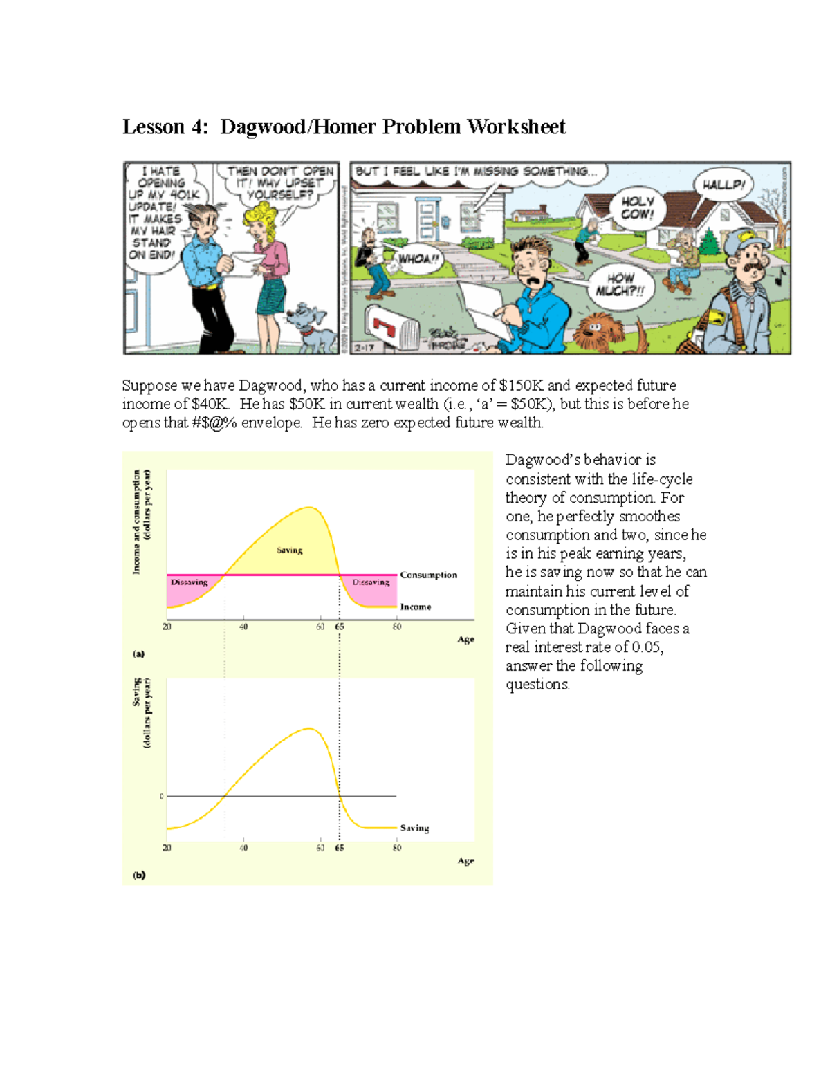 Dagwood Homer Problem Worksheet - Lesson 4: Dagwood/Homer Problem ...