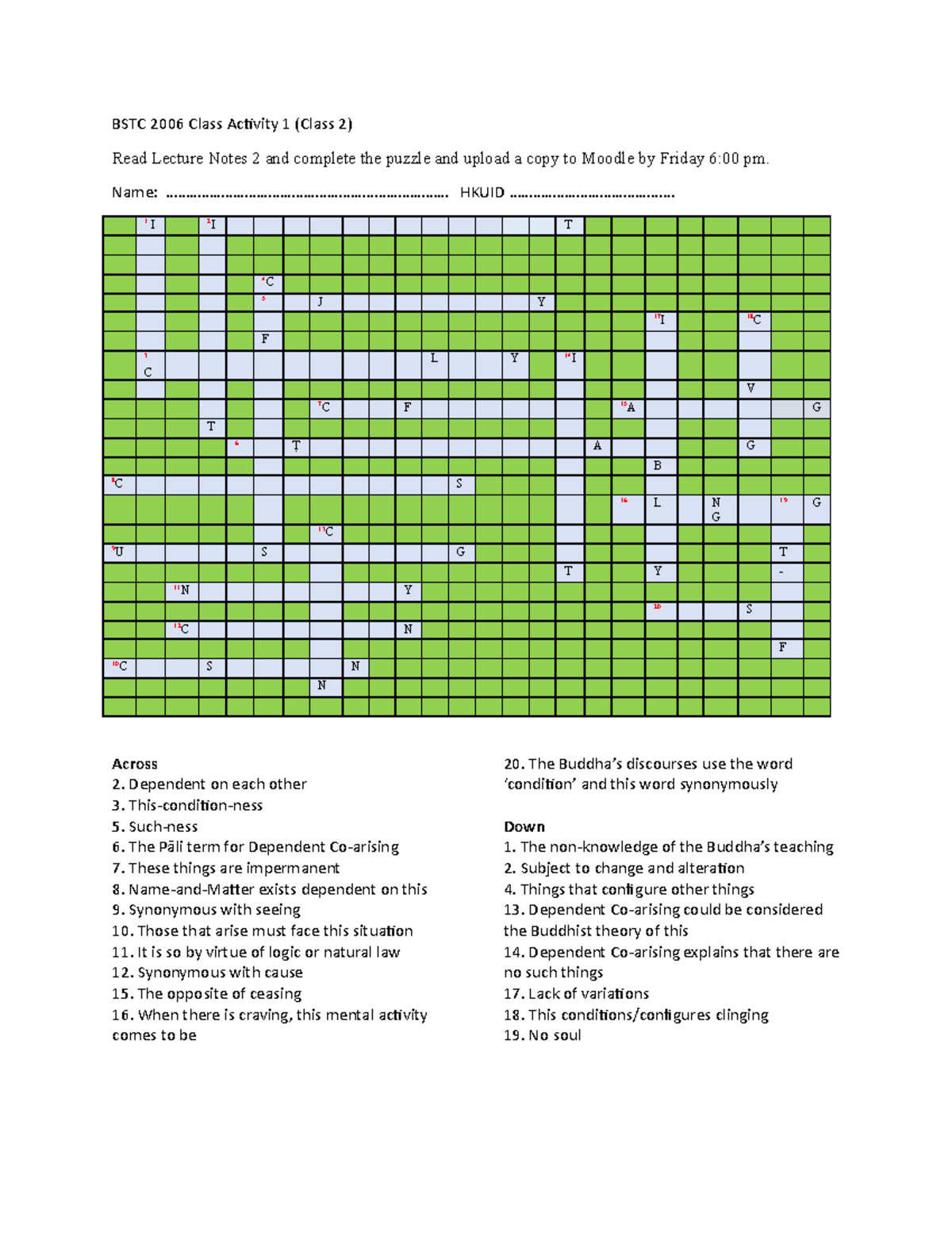 Class 2-activity 1 - [Section 2A, 2022] - BSTC 2006 Class Activity 1 ...