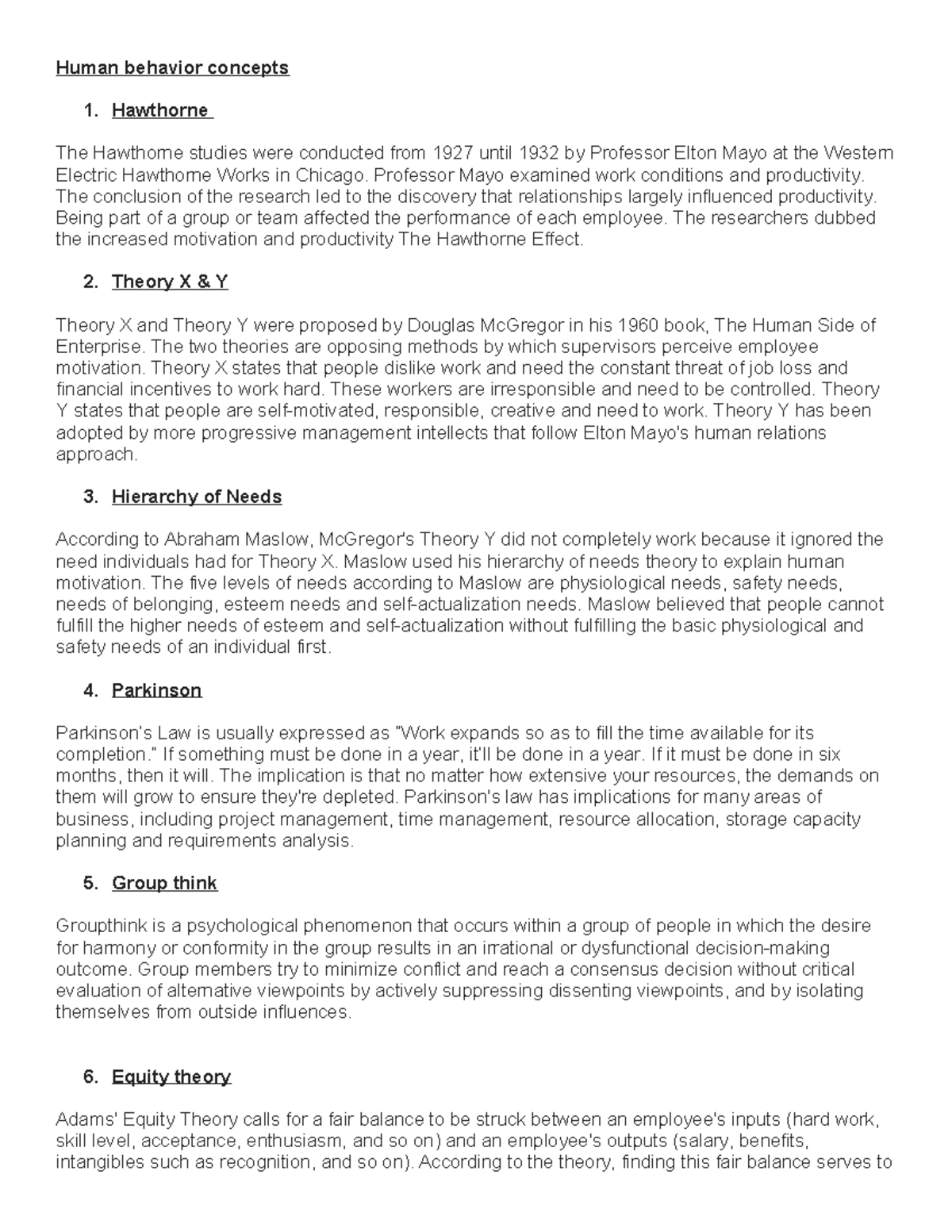 12 concepts - Human behavior concepts - Human behavior concepts 1 ...