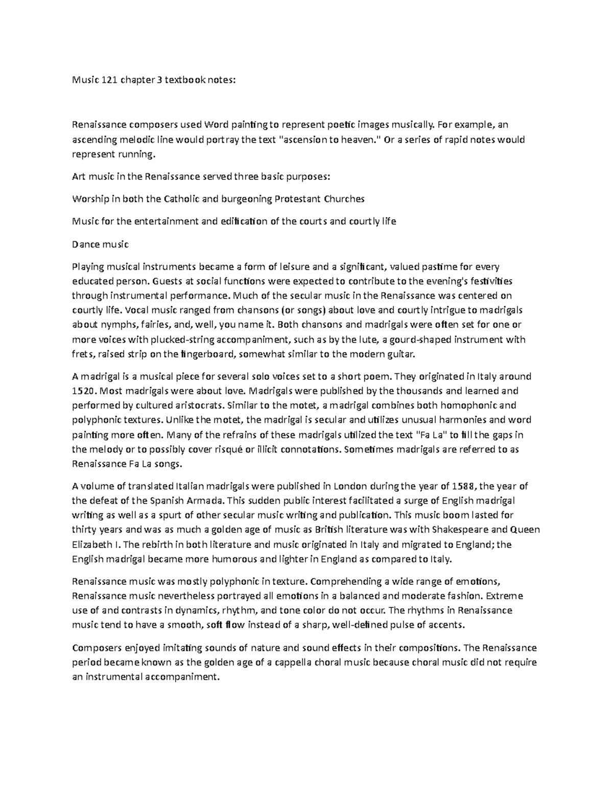 Music 121 chapter 3 textbook notes cont - Music 121 chapter 3 textbook ...