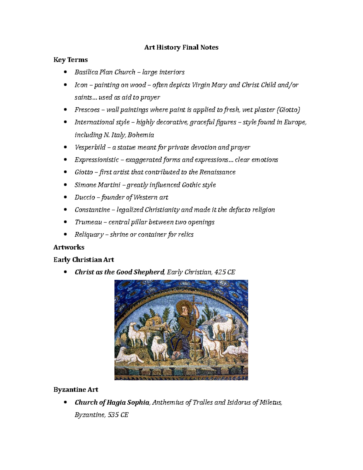 Art History 1 Midterm Notes - Art History Final Notes Key Terms ...