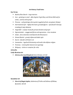 Art History 1 Notes, Lecture 2 - Art History Notes Week 2 Prehistoric ...