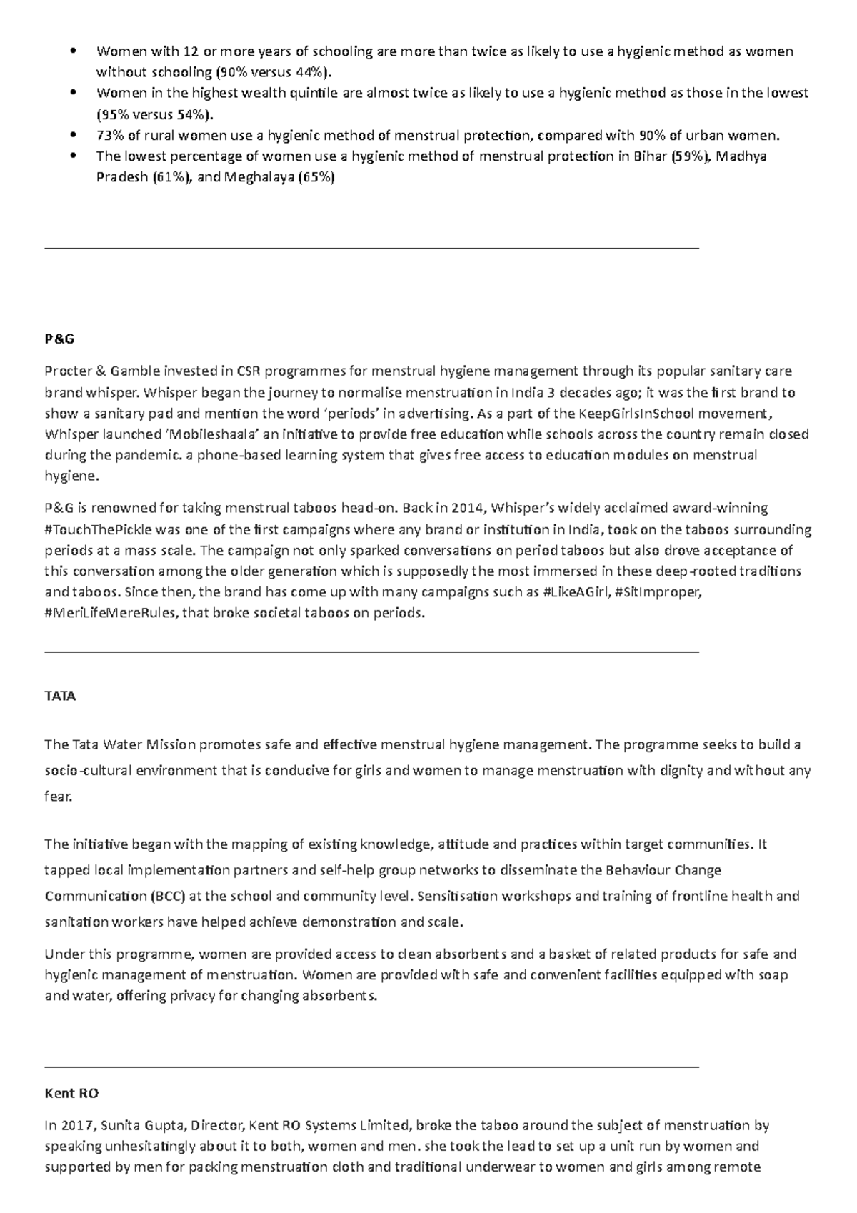 UMBP script - Women with 12 or more years of schooling are more than ...