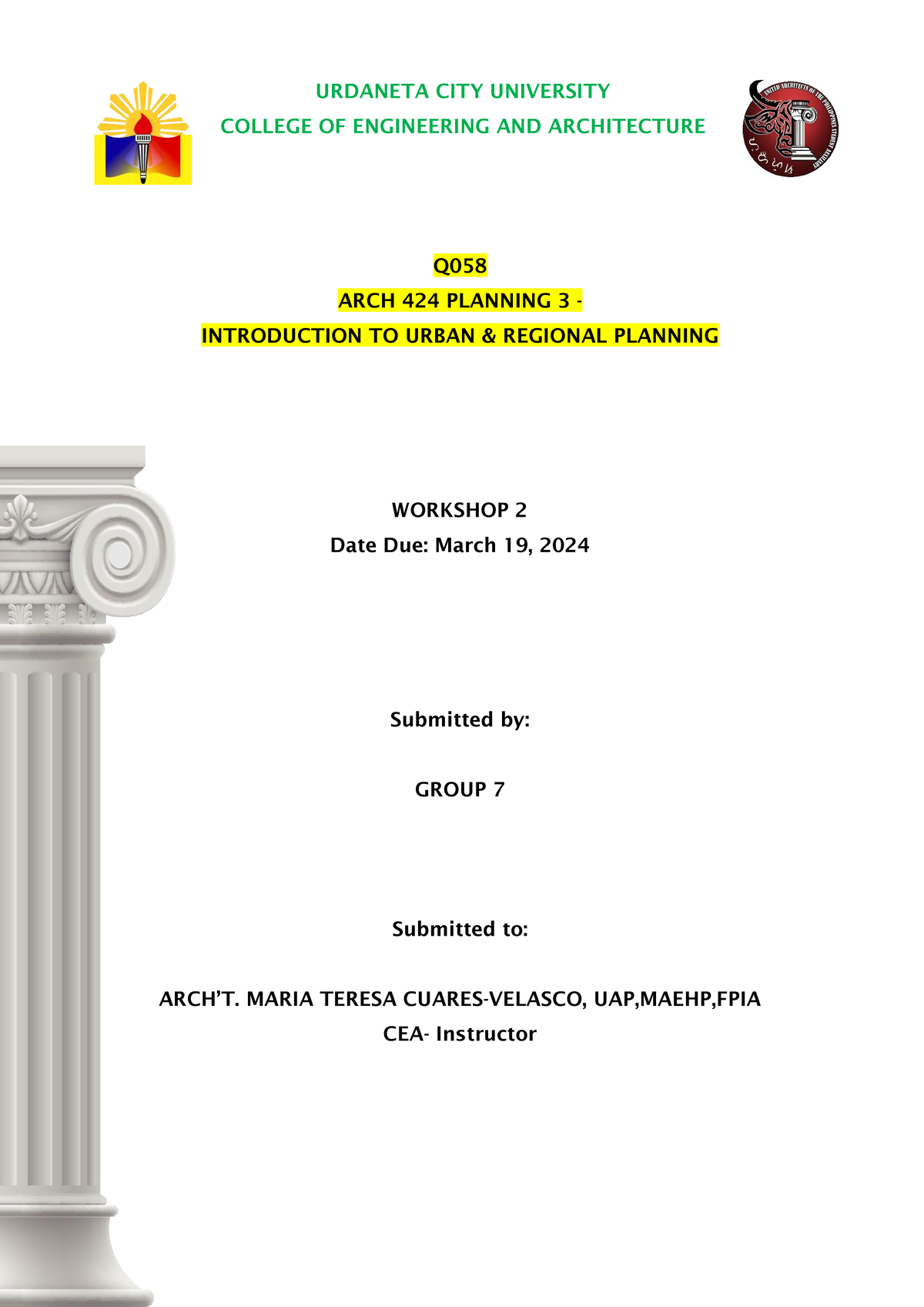 Q058 Planning-3 Workshop-2 Group-7 Final- Revised - URDANETA CITY ...