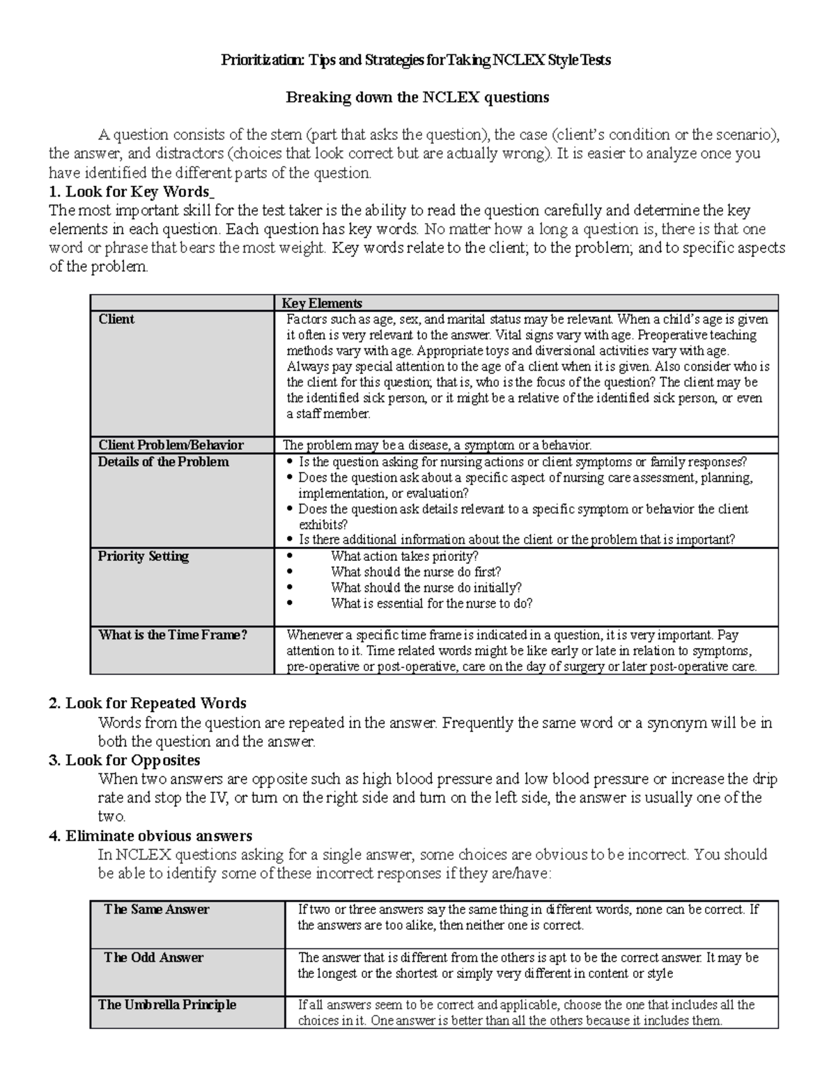 Prioritization Notes - Prioritization: Tips and Strategies for Taking ...