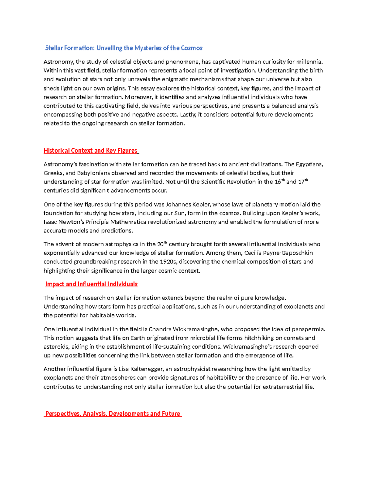 Project stellar formation - Stellar Formation: Unveiling the Mysteries ...