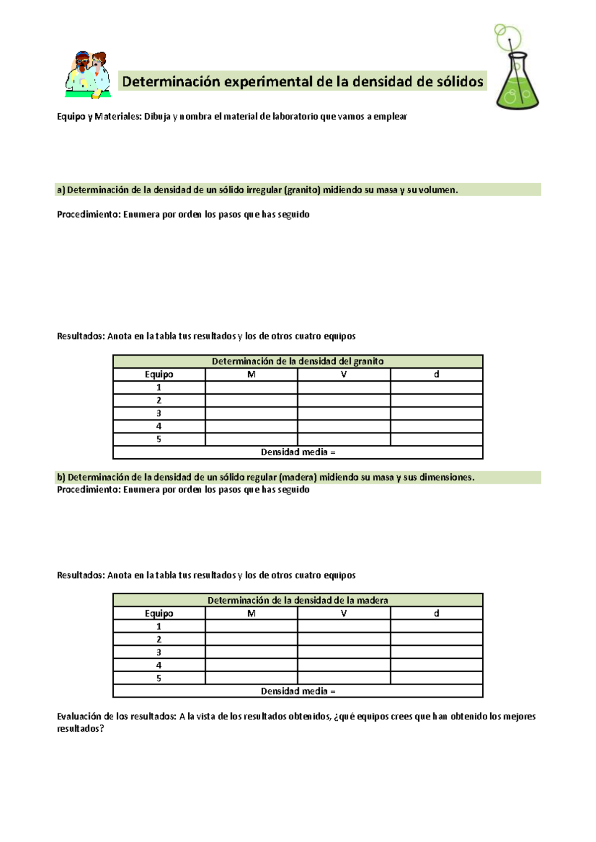 Practica-densidad - Determinación experimental de la densidad de ...
