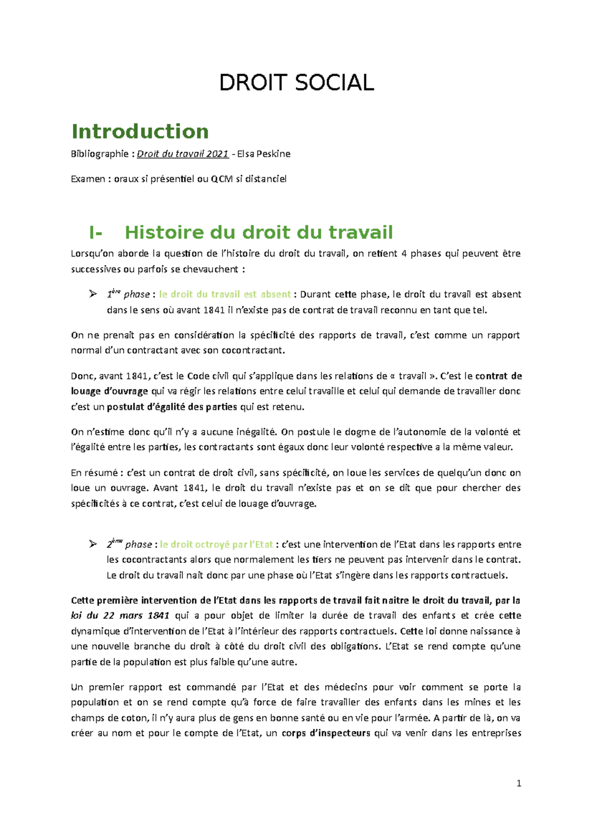 Cours L3 de droit social - DROIT SOCIAL Introduction Bibliographie ...