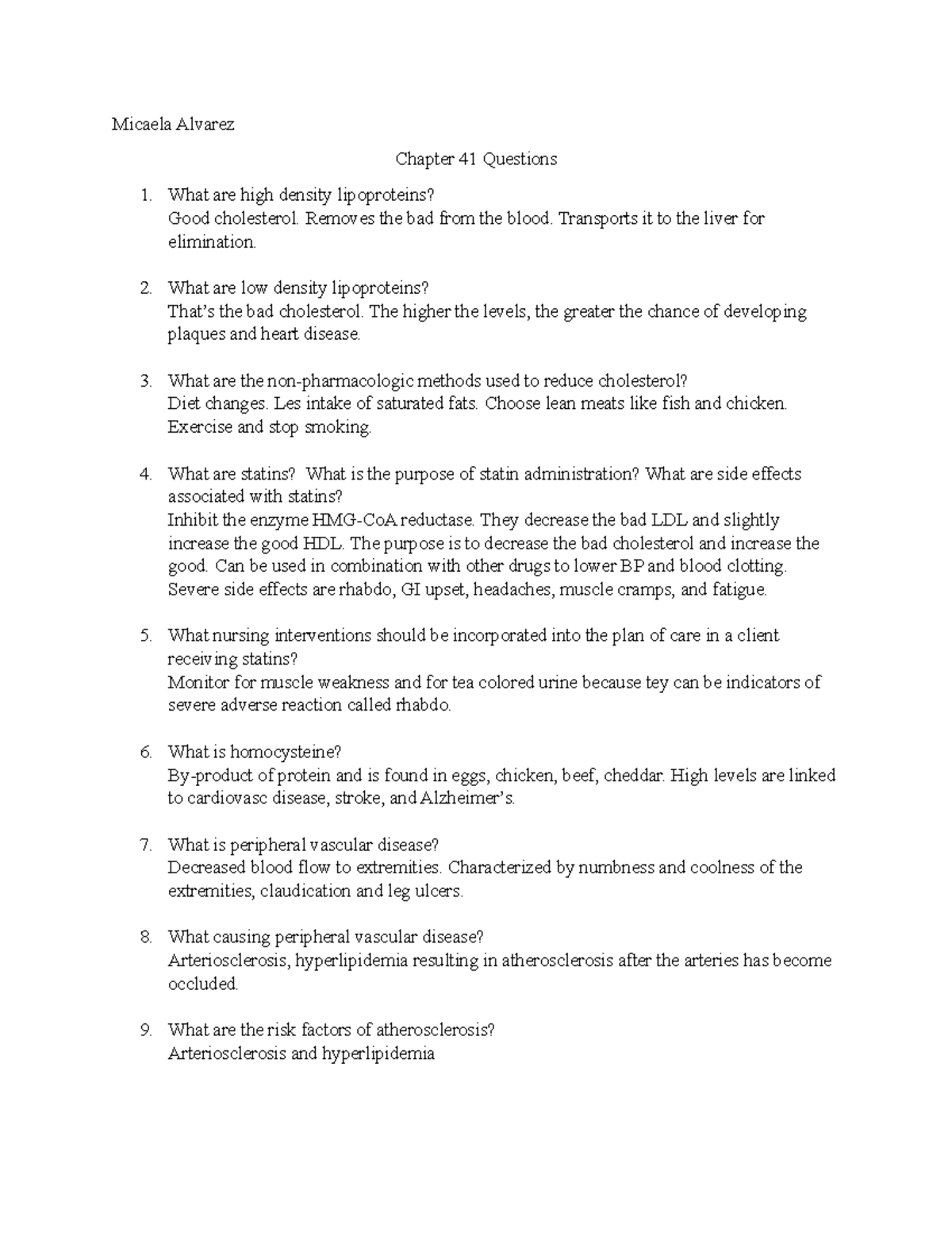 Pharmacology Chapter 41 practice questions - Micaela Alvarez Chapter 41 ...