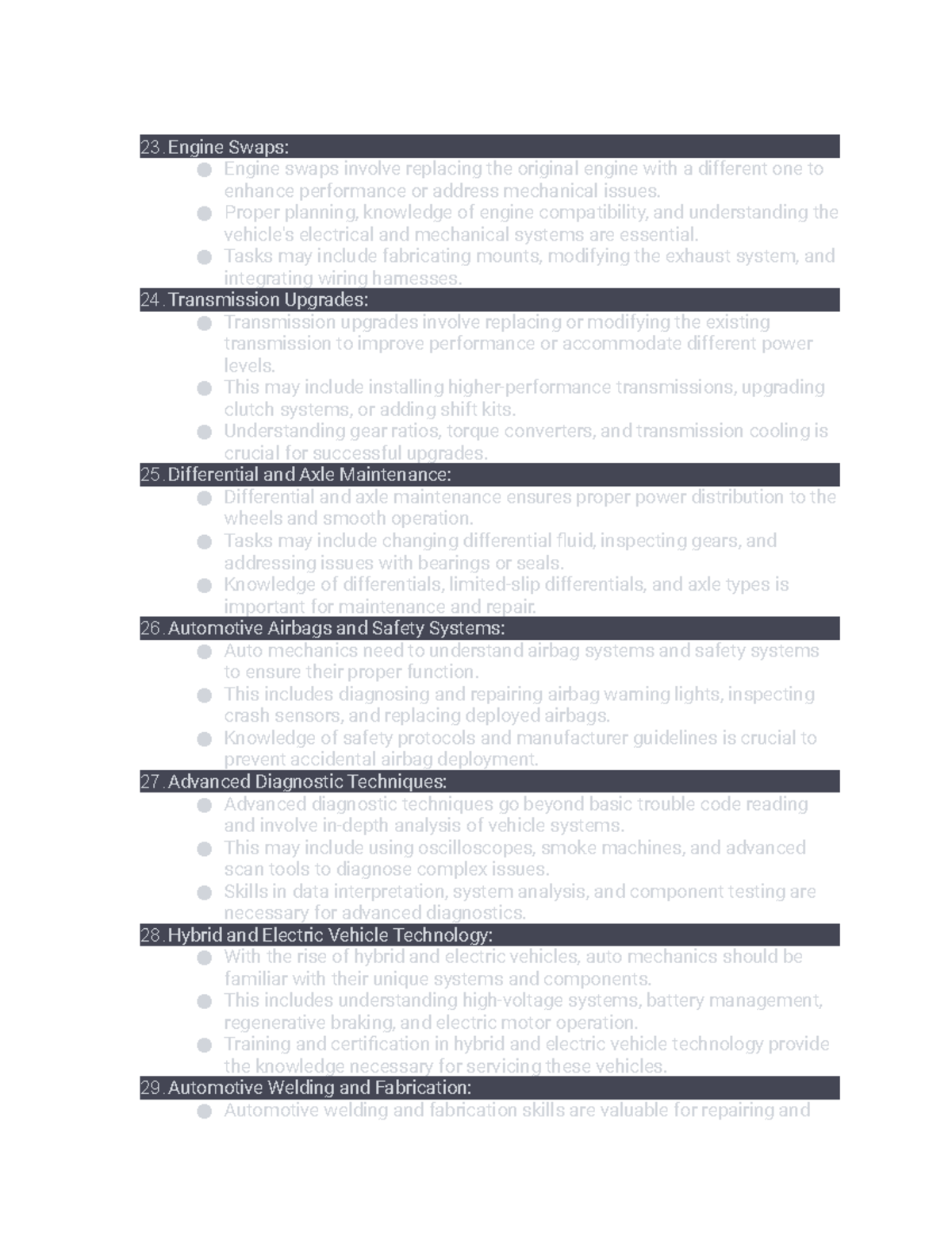 OSHA Safety Standards - Subject Auto Mechanics - CTE - Engine Swaps ...