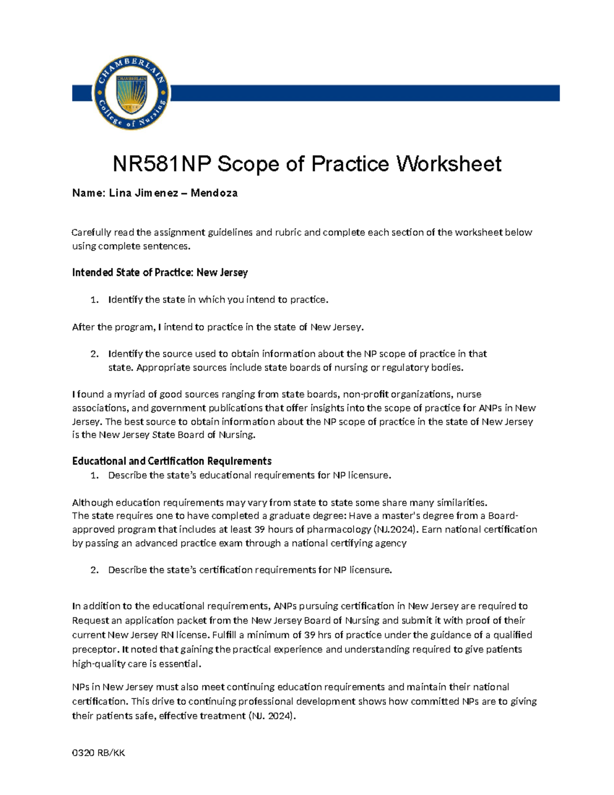NR581NP_Week_2_NP_Scope_of_Practice_Worksheet 2.docx - NR581NP Scope of ...