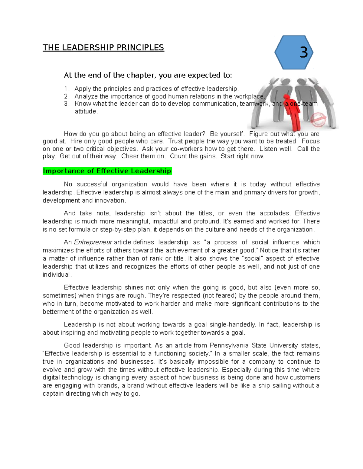 Chapter 3 THE Leadership Principles - THE LEADERSHIP PRINCIPLES At the ...