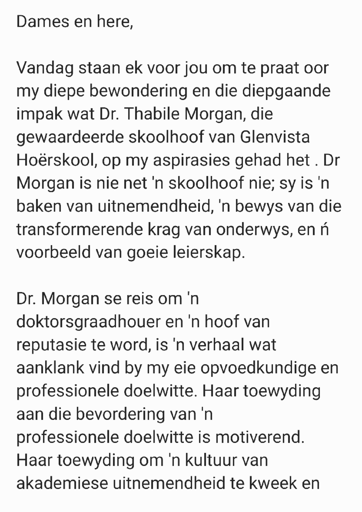 Afrikaans speech 16 April 240415 220845 - AFK1501 - Studocu