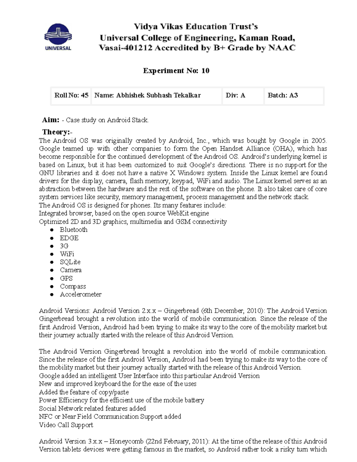 A 45 DC exp10 - experiment 10 - Experiment No: 10 Roll No: 45 Name: Abhishek Subhash Tekalkar ...