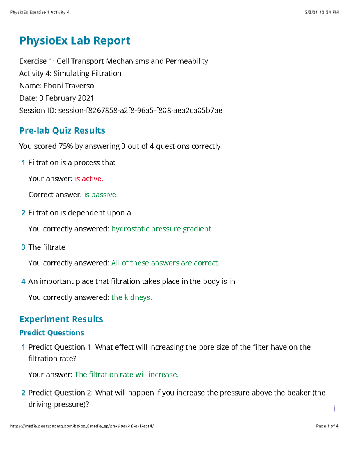 Physio Ex Exercise 1 Activity 4 - PhysioEx Lab Report Exercise 1: Cell ...