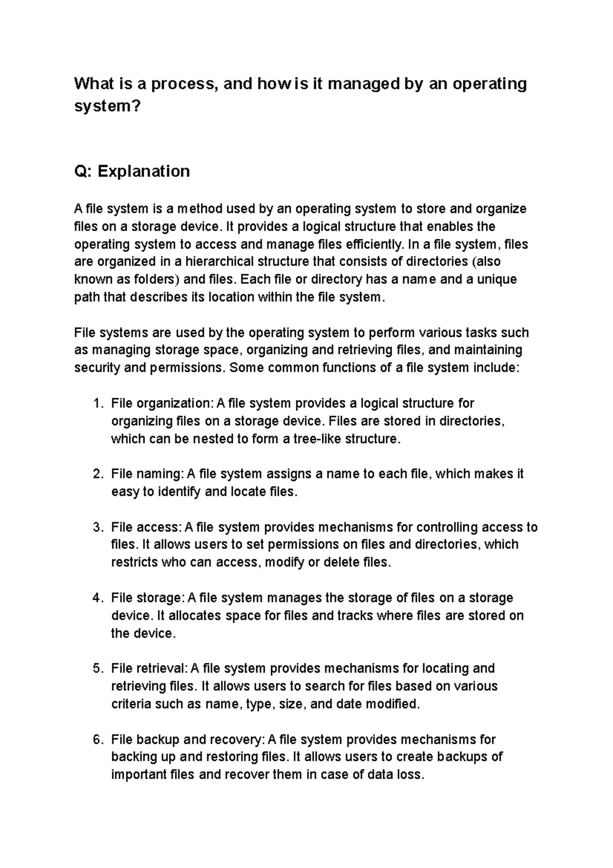 What is a process, and how is it managed by an operating system - What ...