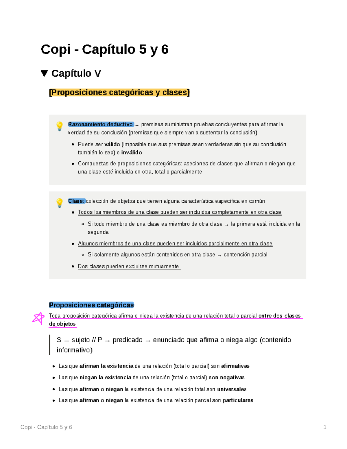 Copi - Captulo 5 y 6 (L) - Resumen Lógica y Técnicas de Investigación ...