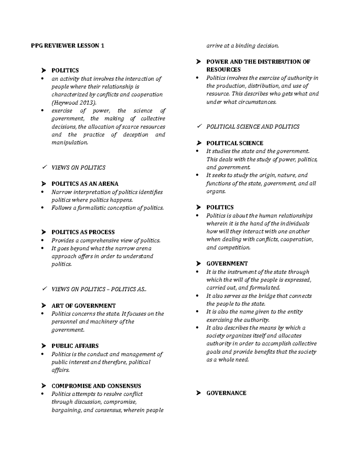 PPG Reviewer Lesson 1 - ................ - PPG REVIEWER LESSON 1 ...