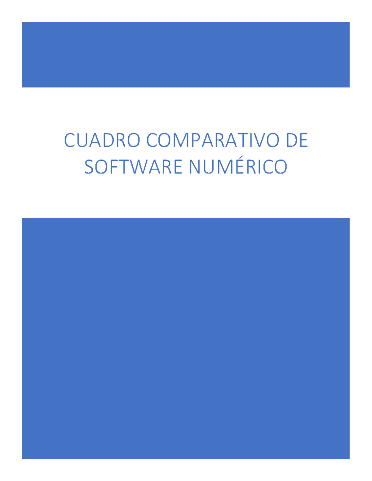 Cuadro Comparativo de Software Numérico - CUADRO COMPARATIVO DE ...