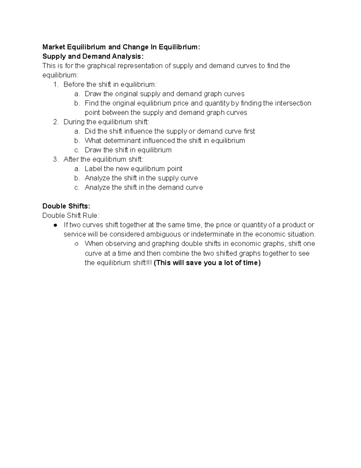 AP Microeconomics Unit 2.7 Notes - Market Equilibrium and Change In ...