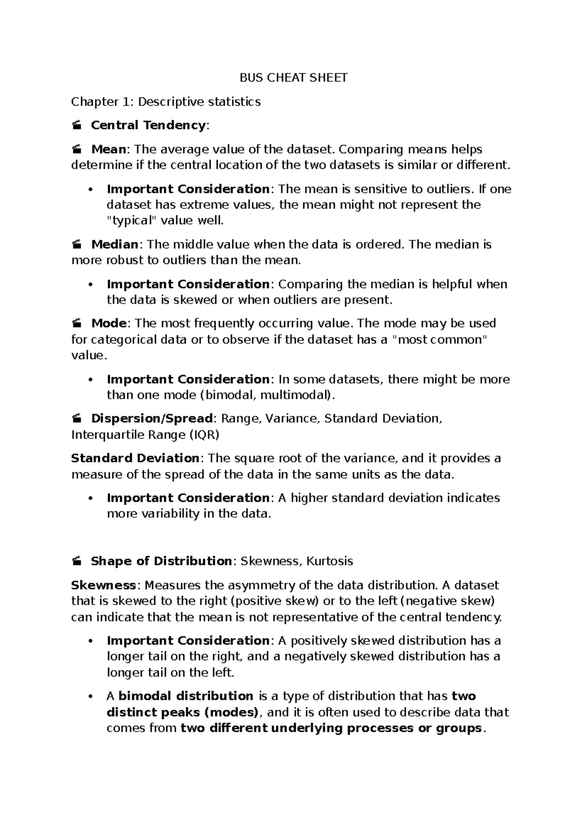 Not that great so dont need see haha - BUS CHEAT SHEET Chapter 1 ...