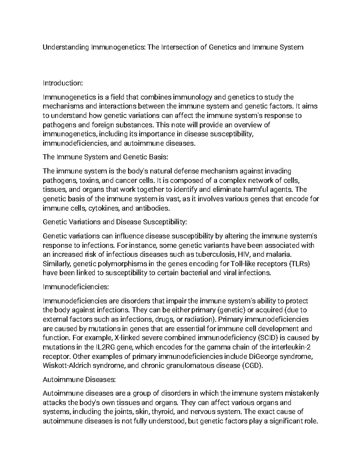 Document 32 - Understanding Immunogenetics: The Intersection of ...