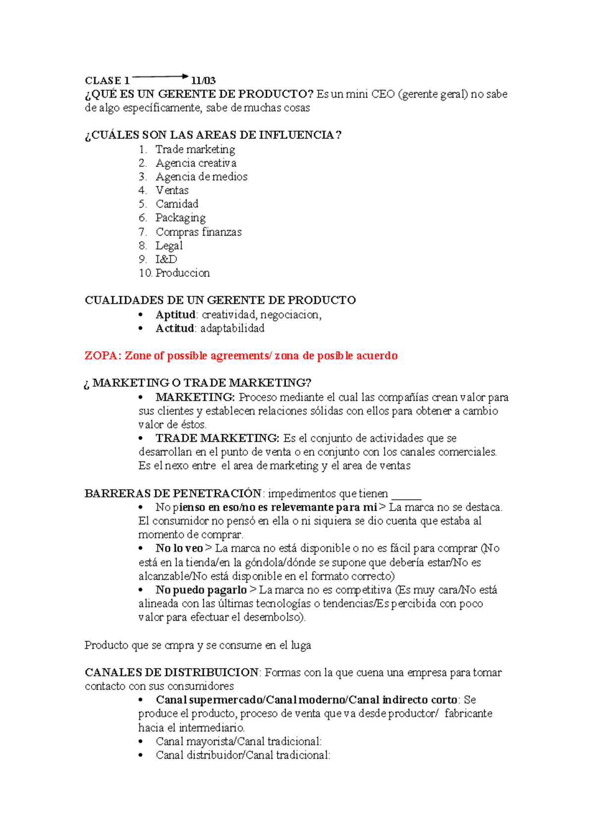 ADM - notas - CLASE 1 11/ ¿QUÉ ES UN GERENTE DE PRODUCTO? Es un mini ...