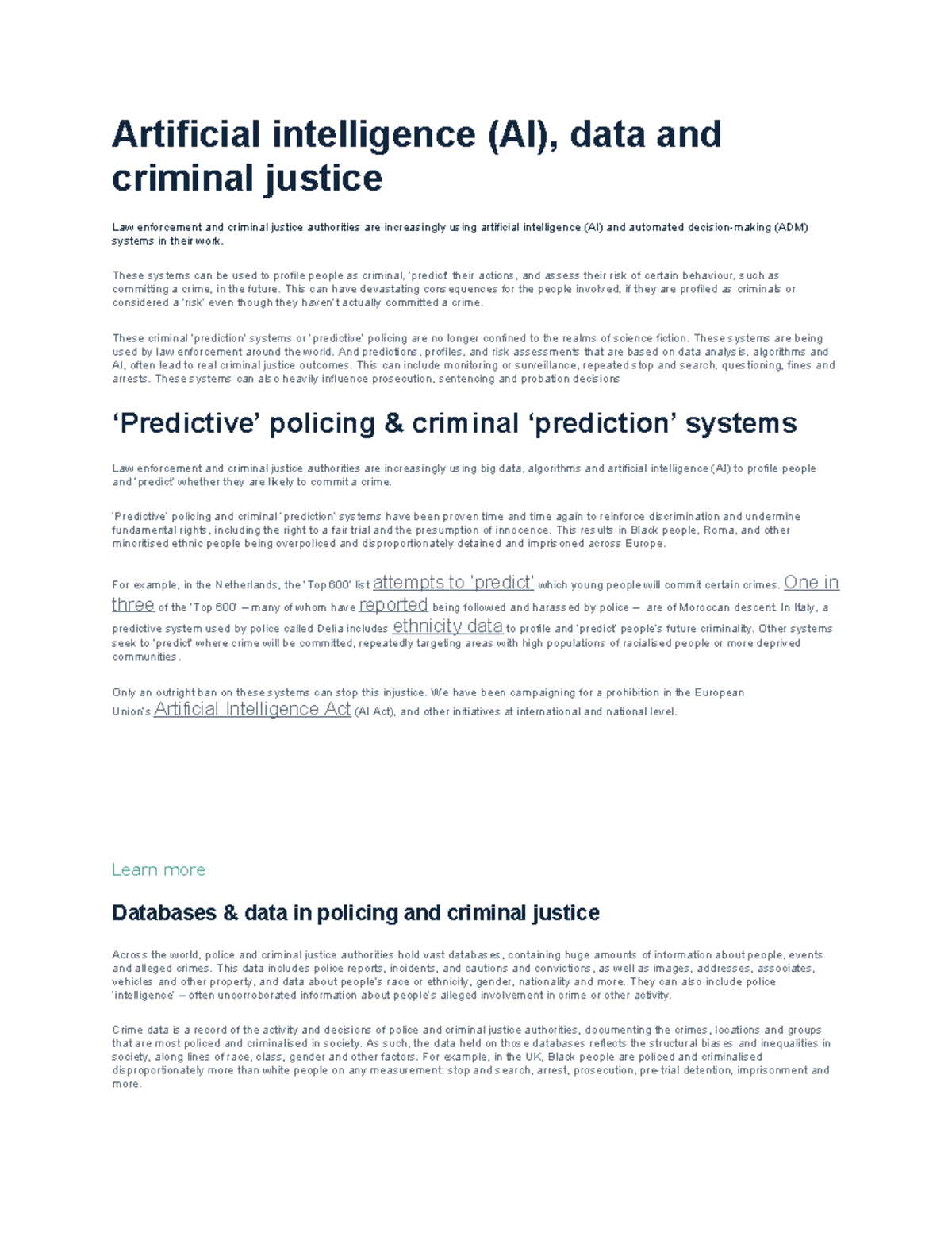 AI intelligence article - Artificial intelligence (AI), data and ...