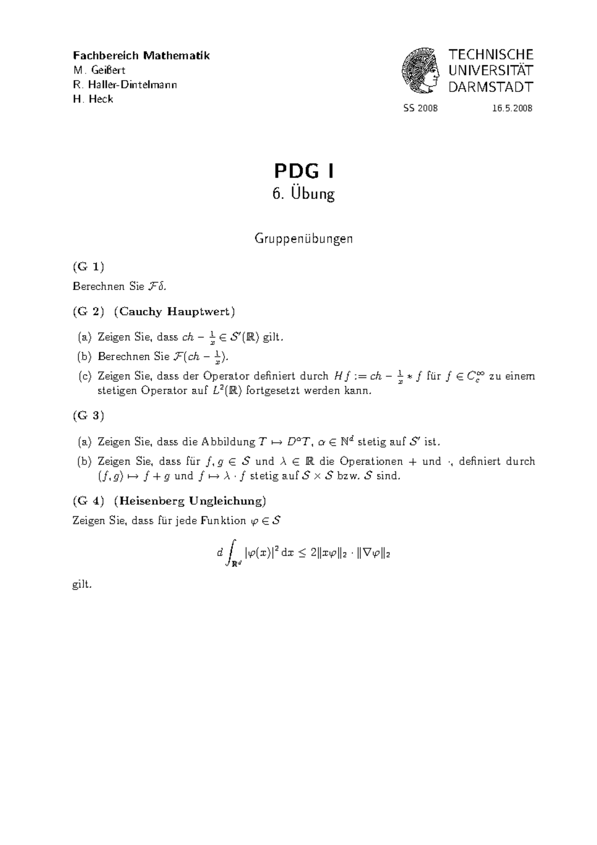 UEbung 06(2) - mathe - Fachbereich Mathematik M. Geißert R. Haller ...