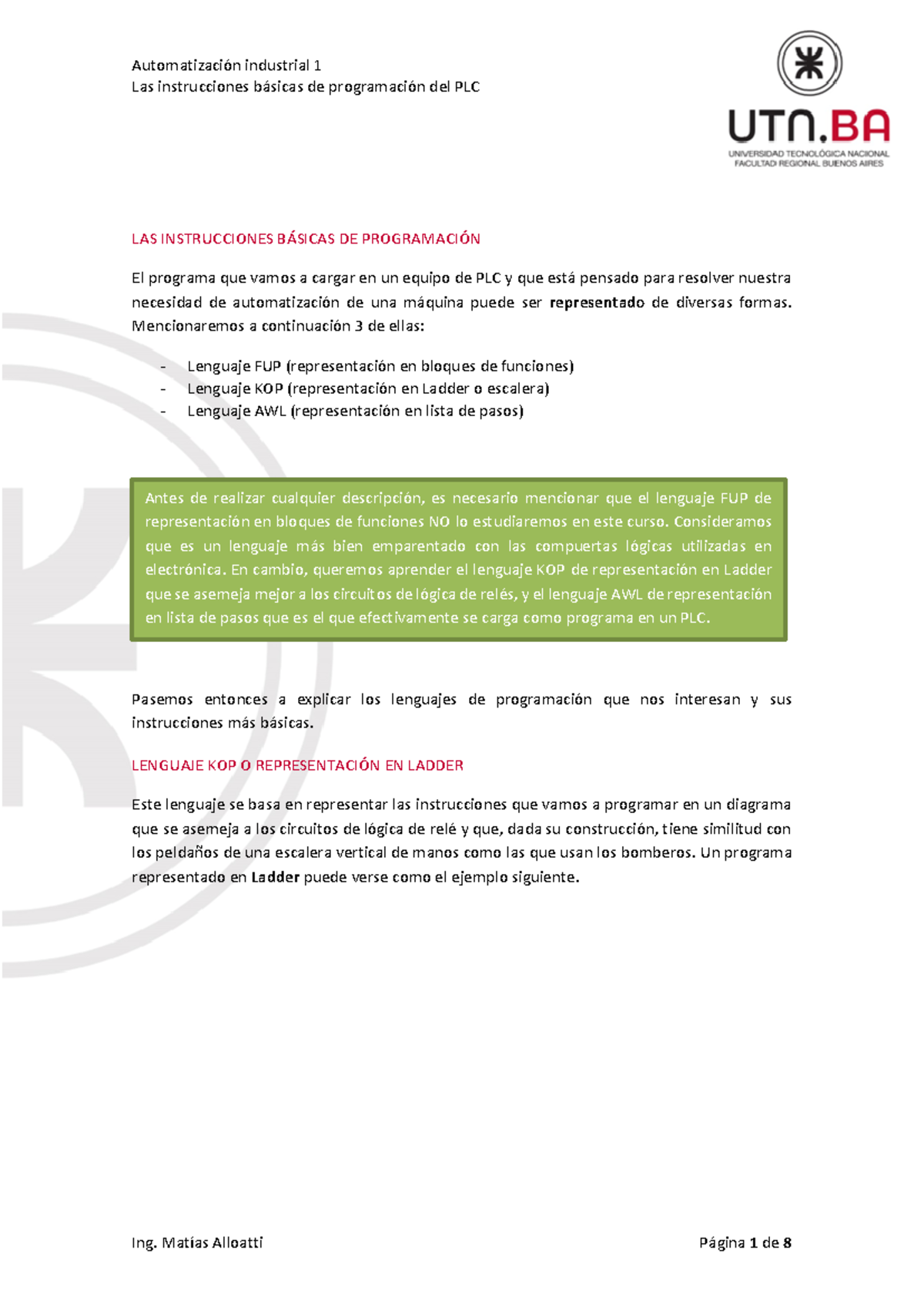 Las instrucciones básicas de programación - Las instrucciones básicas de programación del PLC ...