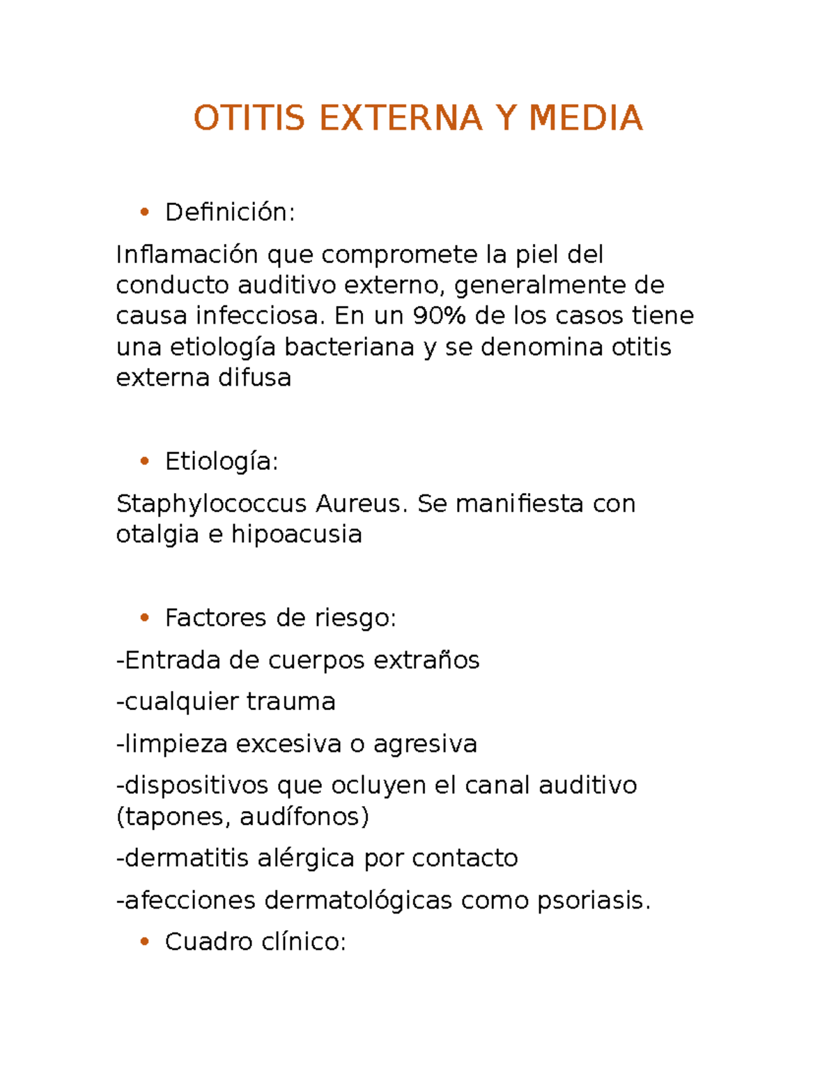 Otitis Externa Y Media resumenes de otorrino - OTITIS EXTERNA Y MEDIA ...