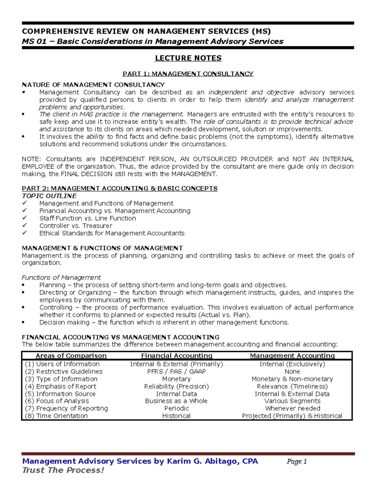 0 1-Basic-Considerations - COMPREHENSIVE REVIEW ON MANAGEMENT SERVICES ...