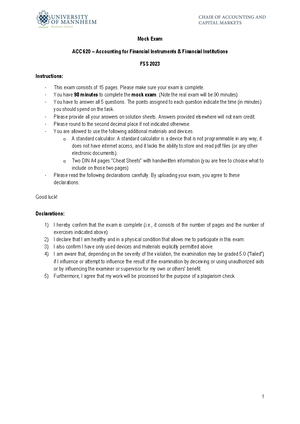 ACC 620 FSS 2022 Mock - Exam (New Types) - Mock Exam (New Types) ACC ...