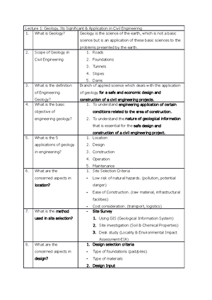 Assignment Geology Engineering Geology And Rock Mechanics Utm Studocu