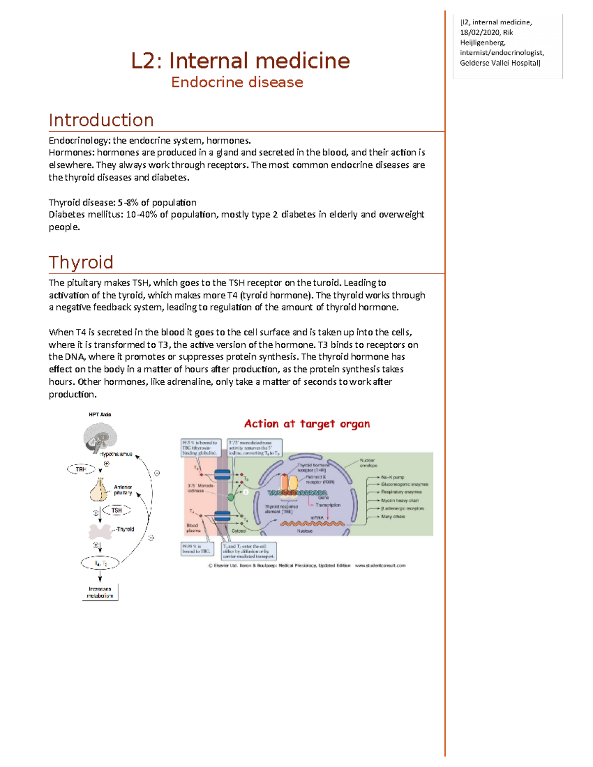 L2. Tuesday, internal medicine - L2: Internal medicine Endocrine ...