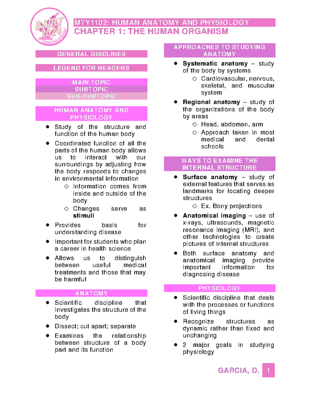 Chapter 1 THE Human Organism - MTY1102: HUMAN ANATOMY AND PHYSIOLOGY ...