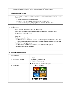 DEMO Reporting Lesson PLAN - Lesson Plan for The Participatory Approach ...